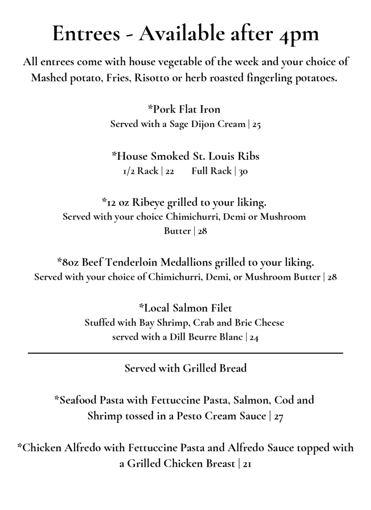 Menus - The Reserve Vineyards and Golf Club